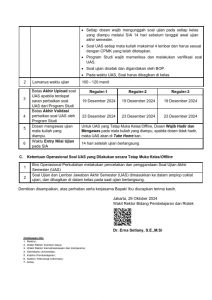 Surat Edaran Pelaksanaan Ujian Akhir Semester (UAS) Semester Gasal Tahun Akademik 2024/2025 ...